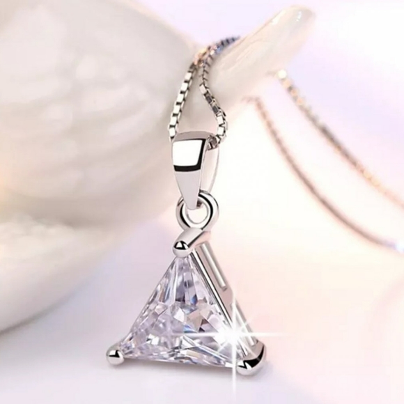 Jewelry | New925 Trillion Cut Diamond Necklace | Poshmark
